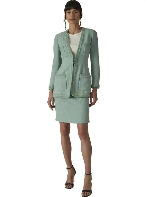 Chanel Wool-blend Skirt Suit - Green