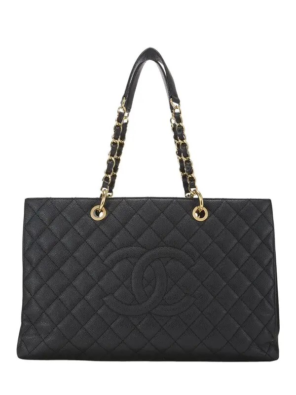 Chanel Quilted Caviar Grand Shopping Tote - Black