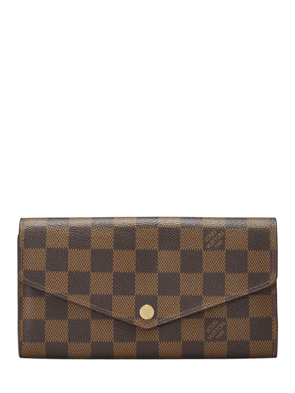 LOUIS VUITTON Damier Ebene Sarah Nm Wallet - Brown