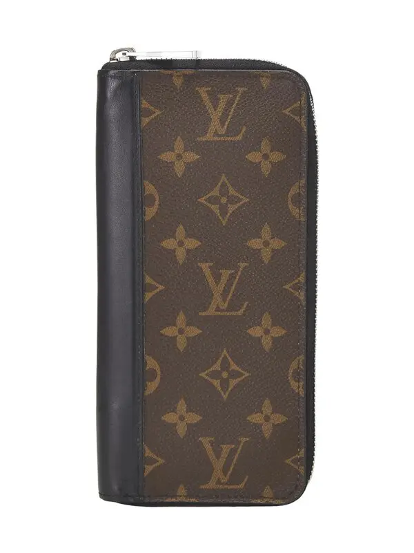 LOUIS VUITTON Monogram Canvas Macassar Zippy Vertical Wallet - Brown