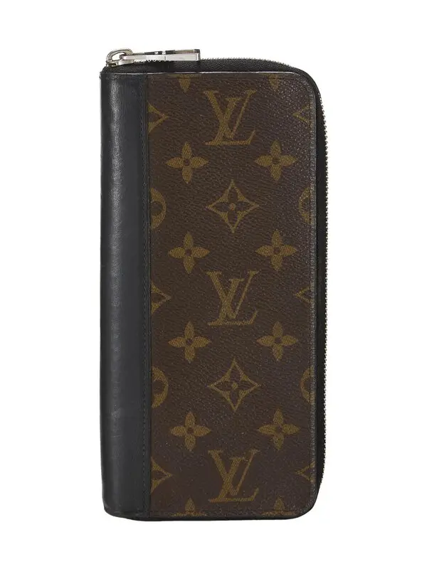 LOUIS VUITTON Monogram Canvas Macassar Zippy Vertical Wallet - Brown
