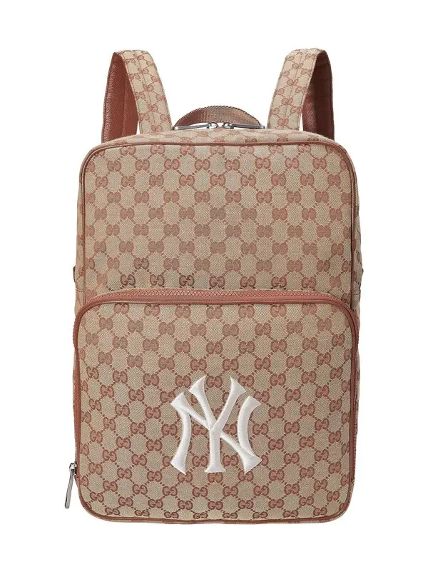 Gucci Gg Canvas New York Yankees Backpack - Pink
