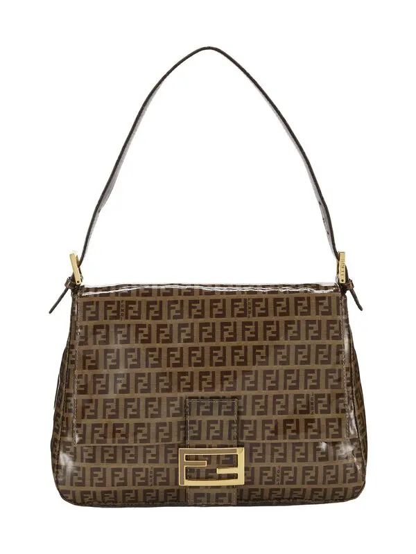 Fendi Zucchino Vinyl Mama Shoulder Bag - Brown