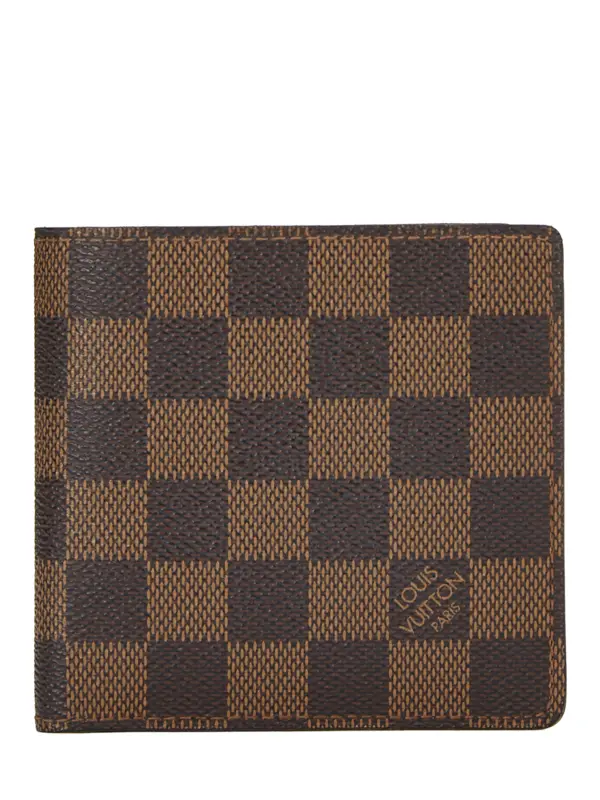 LOUIS VUITTON Damier Ebene Marco Wallet - Brown