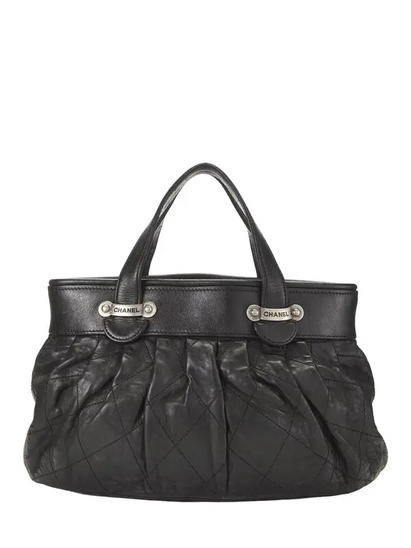 Chanel Quilted Lambskin Handbag - Black