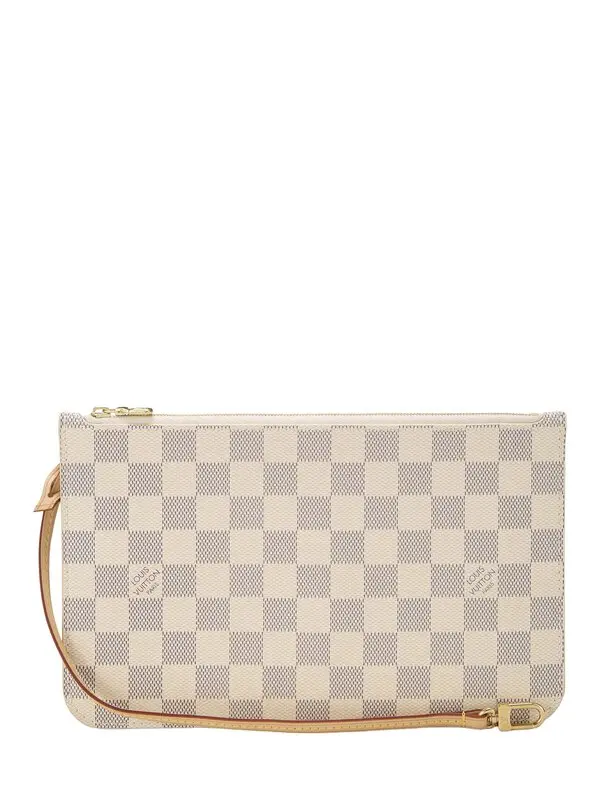 LOUIS VUITTON Damier Azur Neverfull Pouch - White