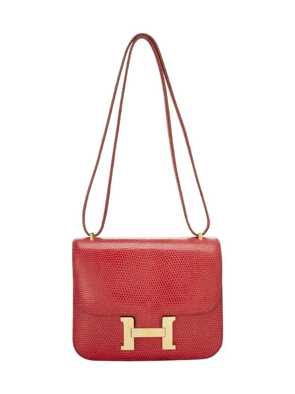 Hermès Rouge Vif Varanus Niloticus Constance 18 - Red