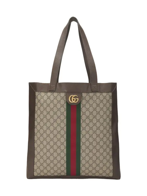 Gucci Gg Supreme Canvas Ophidia Tote - Brown