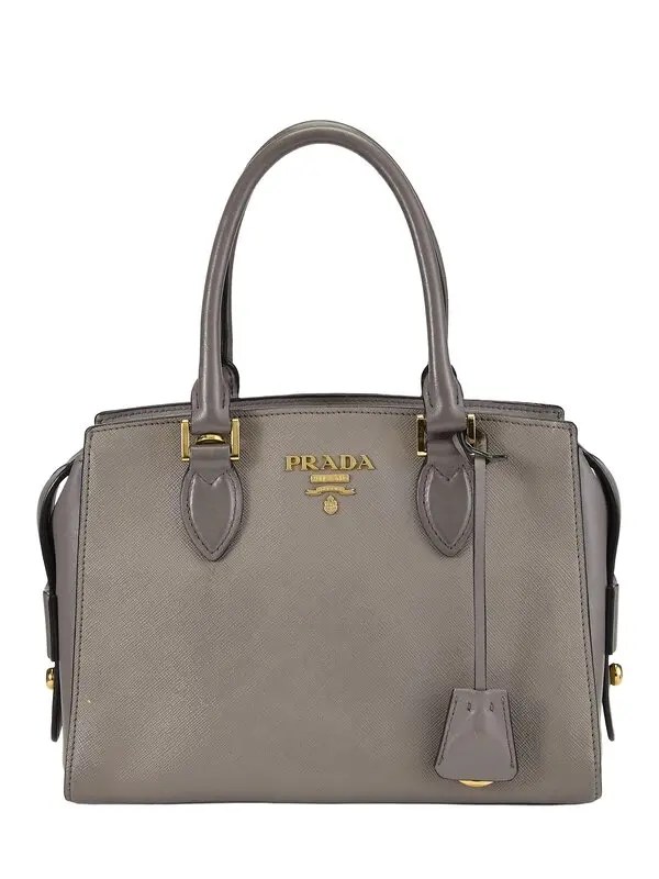 Prada Saffiano Convertible Handbag - Grey