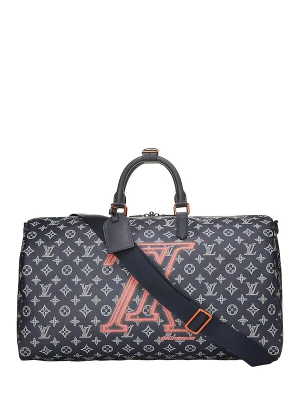 LOUIS VUITTON Kim Jones Monogram Upside Down Keepall Bandouliere 50 - Navy