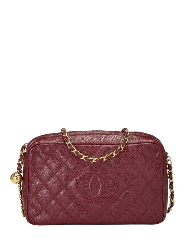 Chanel Quilted Caviar Camera Bag - Burgundy