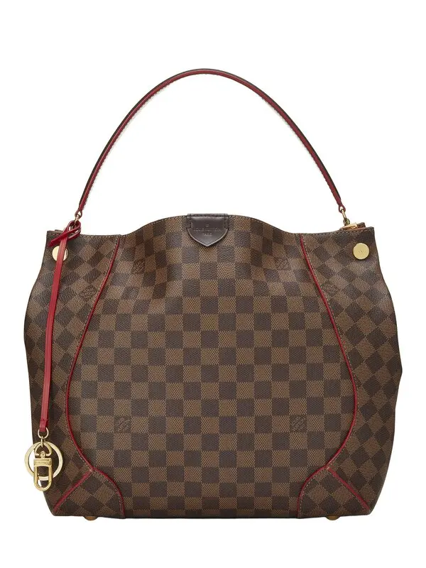 LOUIS VUITTON Damier Ebene Caissa Hobo - Red