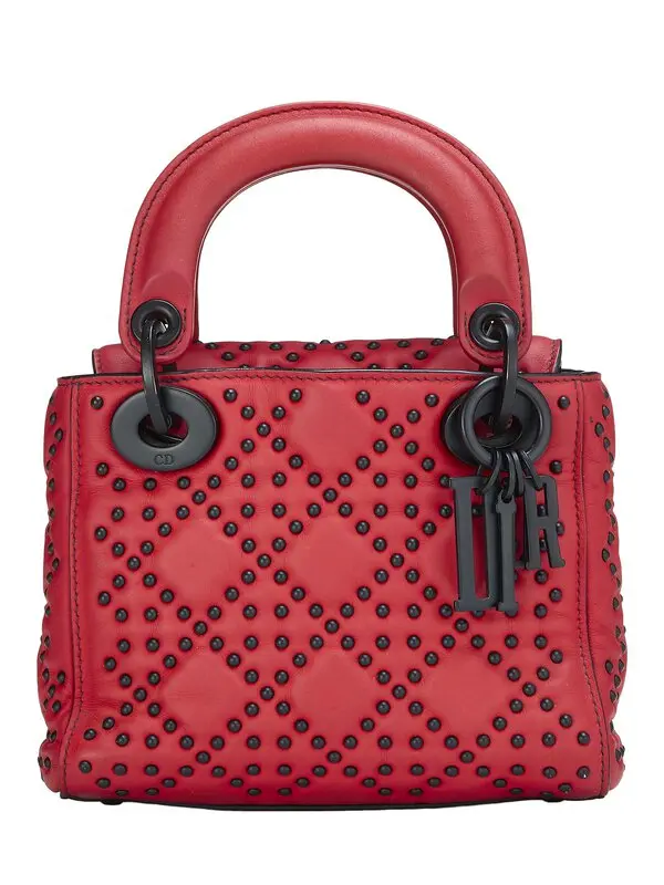Dior Studded Leather Lady - Red