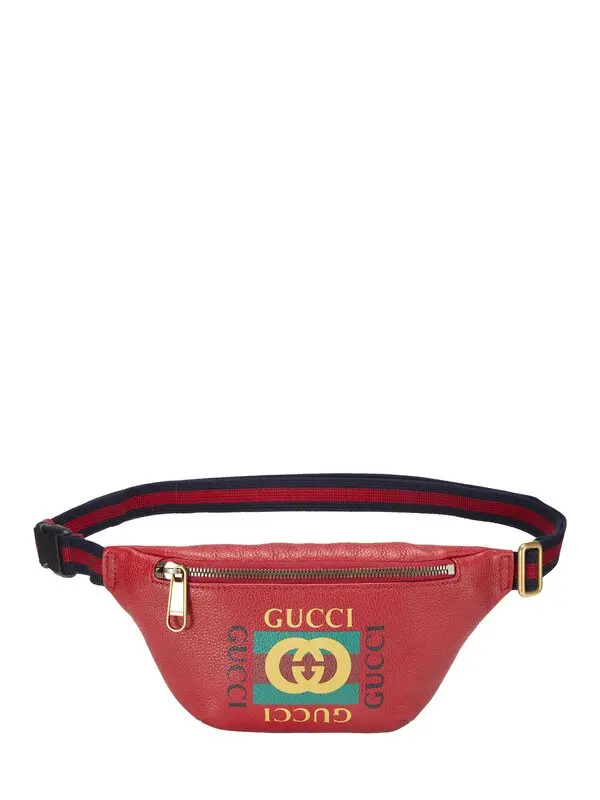 Gucci Leather Logo Belt Bag - Red