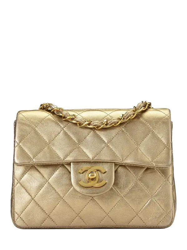 Chanel Metallic Quilted Lambskin Half Flap - Gold
