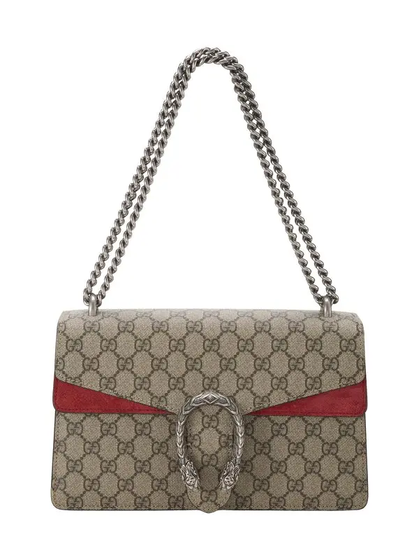 Gucci Gg Supreme Canvas Dionysus Shoulder Bag - Red