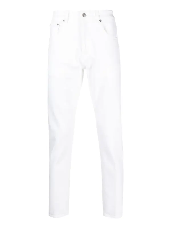 DONDUP Logo-plaque Tapered Jeans - White