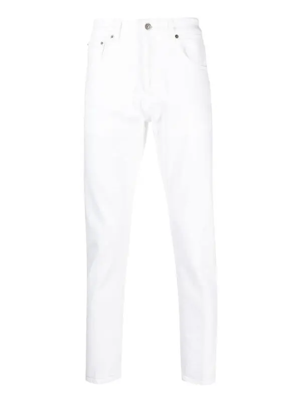 DONDUP Logo-plaque Tapered Jeans - White