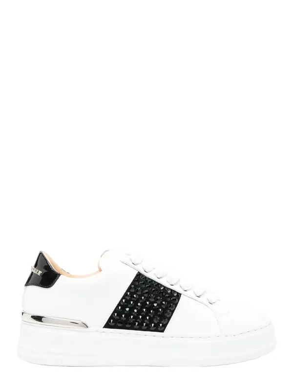 Philipp Plein Logo-lettering Leather Sneakers - White
