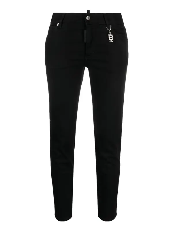 Dsquared2 Logo-plaque Tapered Jeans - Black