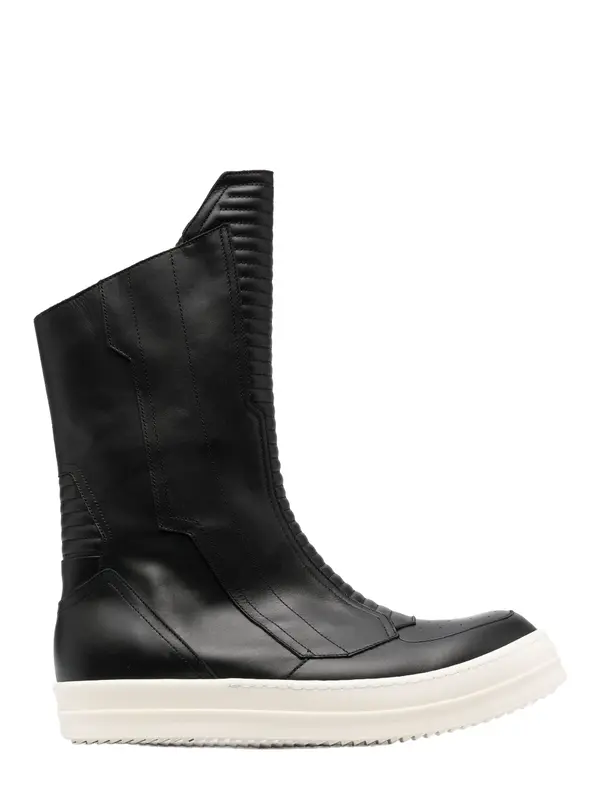 Rick Owens Round-toe Leather Boots - Black