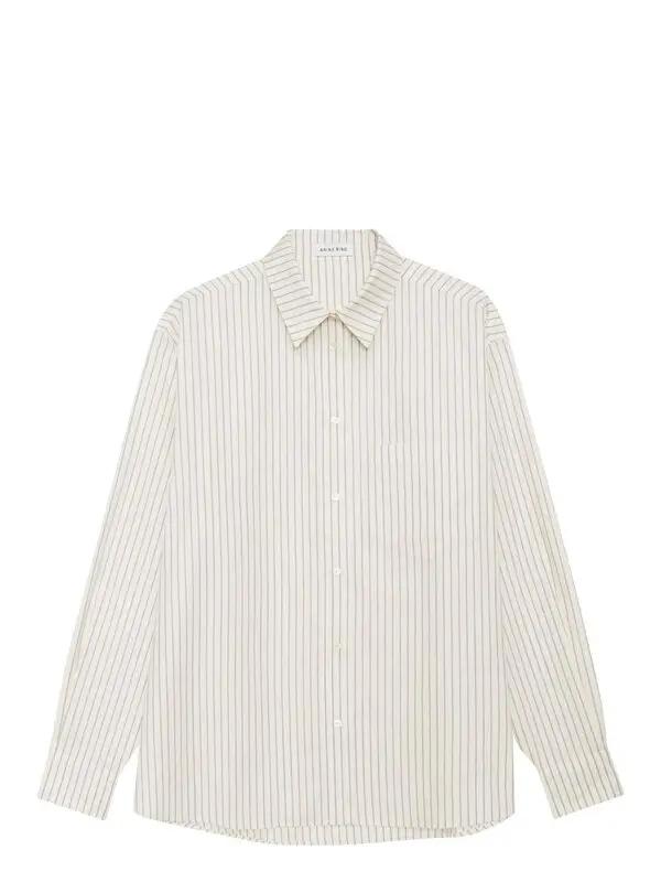 ANINE BING Braxton Stripe-print Shirt - White