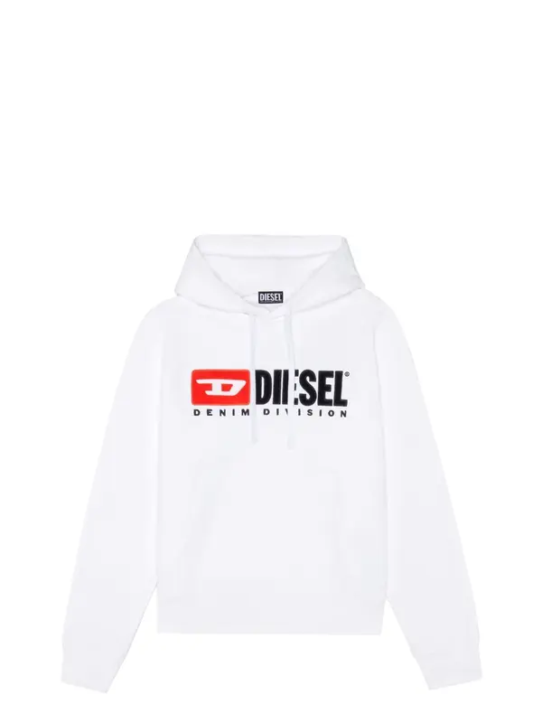 Diesel S-ginn-hood-div Logo-appliqué Hoodie - White