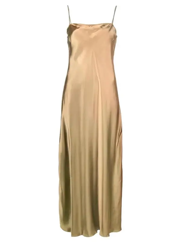 Fabiana Filippi Satin Slip Midi Dress - Brown
