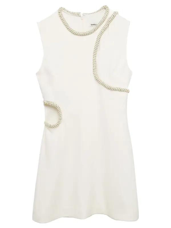 Simkhai Crystal-embellished Sleeveless Dress - White