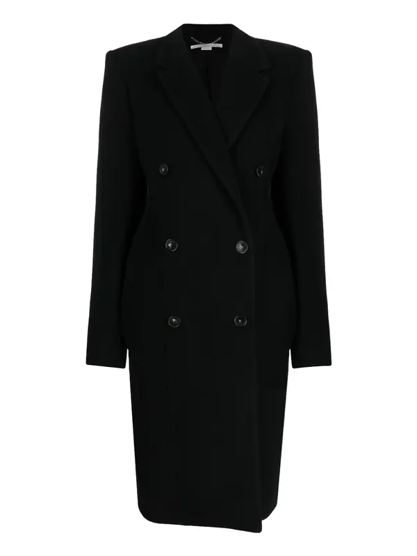 Stella McCartney Double-breasted Wool Coat - Black