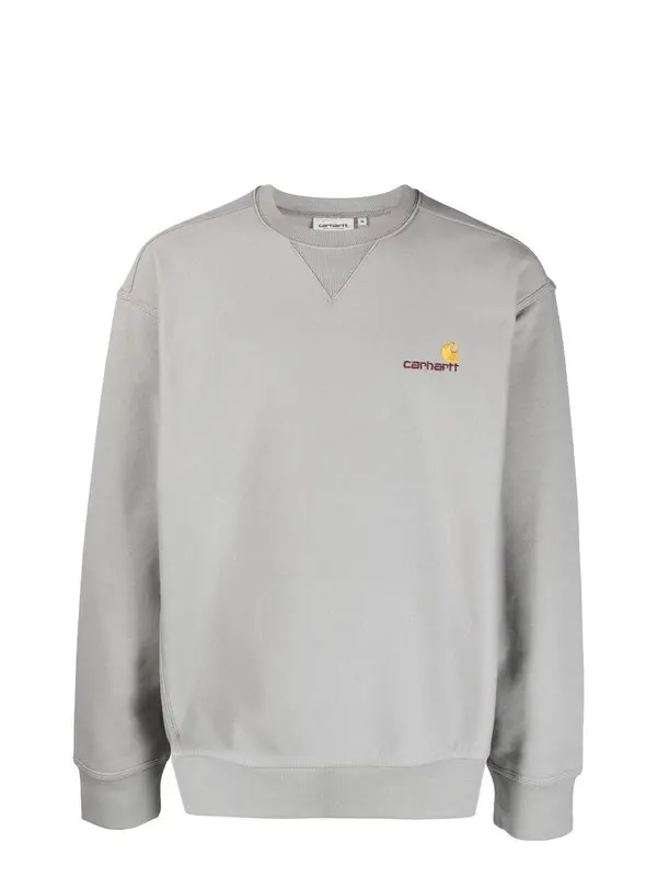 Carhartt Work In Progress Cotton Sweatshirt With Embroidered Logo - Grey