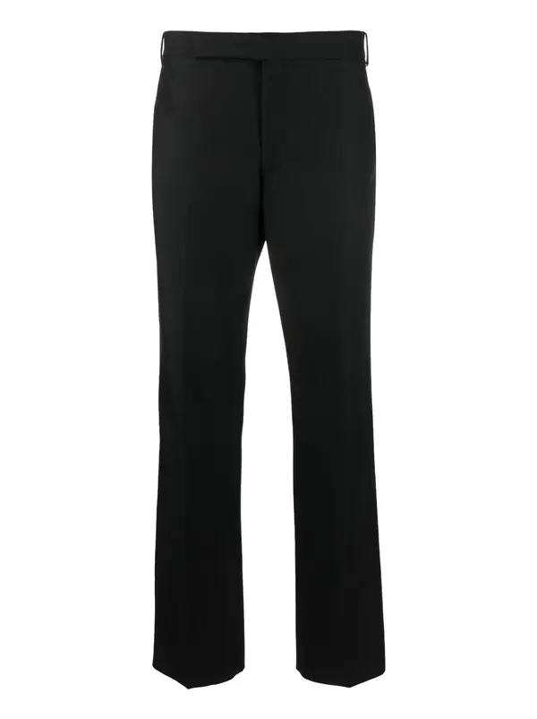 LARDINI Pressed-crease Tapered-leg Trousers - Black