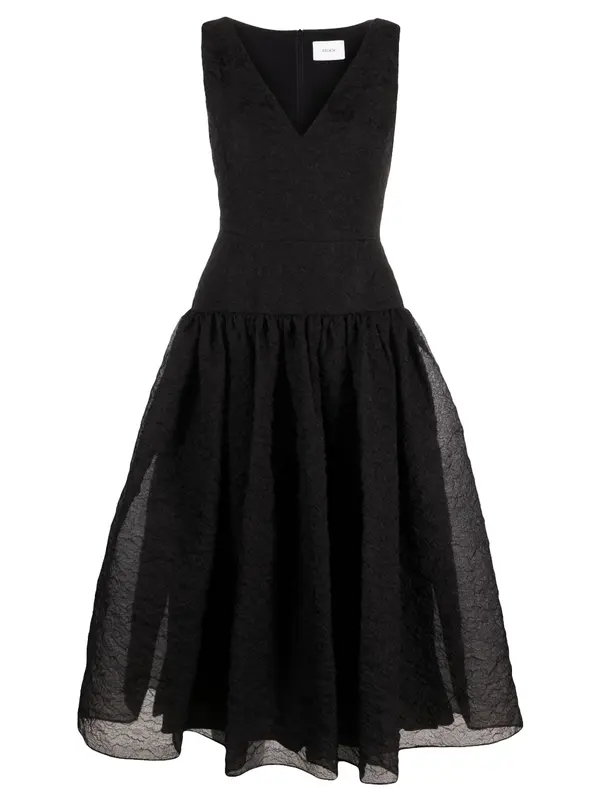 Erdem Crinkled-effect Silk Dress - Black