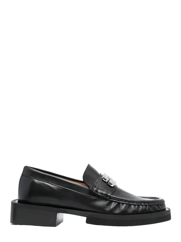 GANNI 30mm Logo-plaque Loafers - Black