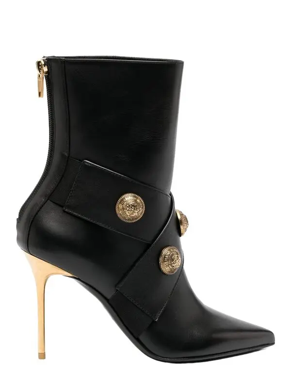 Balmain Pointed-toe Leather Boots - Black