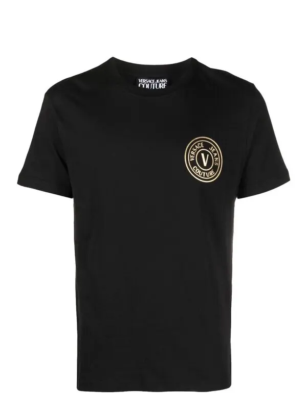 Versace Logo-print Short-sleeved T-shirt - Black
