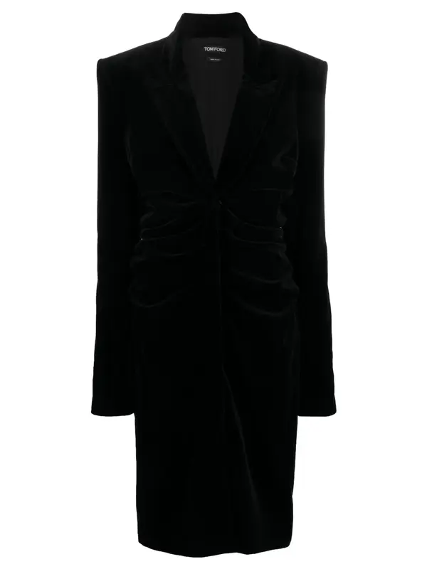 TOM FORD Plunging V-neck Velvet Midi Dress - Black