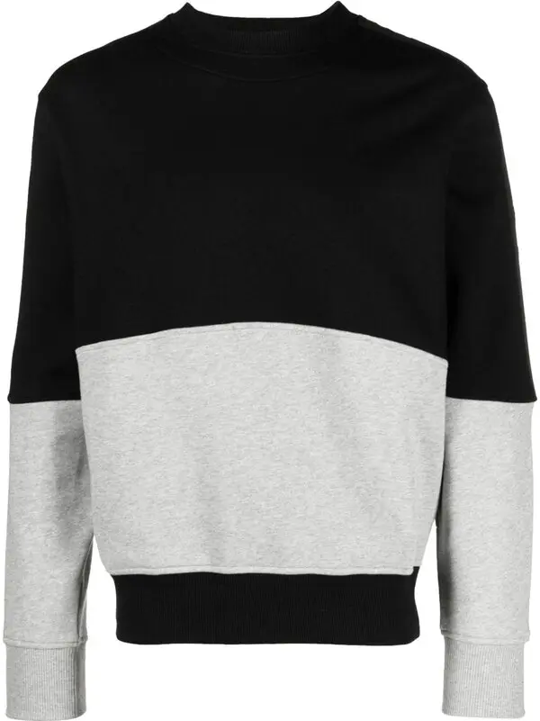 Versace Logo Tape Colour-block Sweatshirt - Black