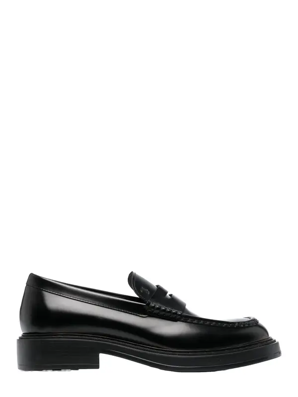 TOD'S Leather Penny Loafers 50mm - Black