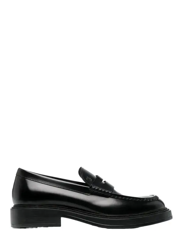 TOD'S Leather Penny Loafers 50mm - Black