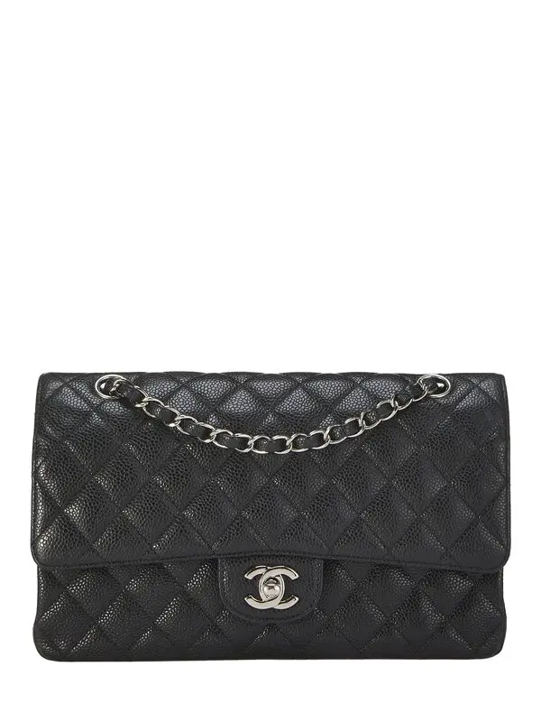 Chanel Quilted Caviar Classic Double Flap Medium - Black