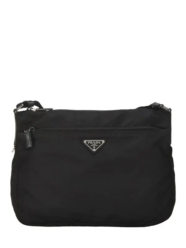 Prada Tessuto Nylon Messenger Bag - Black