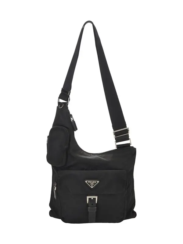 Prada Tessuto Nylon Messenger Bag - Black