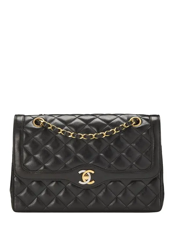 Chanel Quilted Lambskin Paris Limited Double Flap Medium - Black