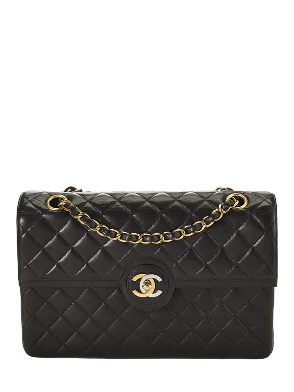 Chanel Quilted Lambskin Paris Limited Double Flap Medium - Black