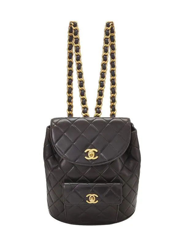 Chanel Quilted Lambskin 'cc' Classic Backpack - Black