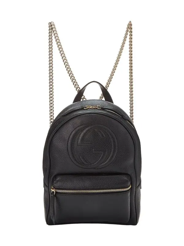 Gucci Leather Soho Chain Backpack - Black