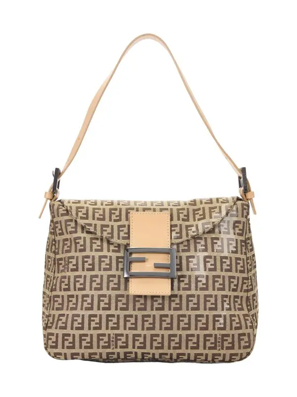 Fendi Zucca Canvas Shoulder Bag - Beige