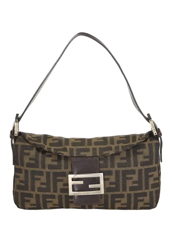 Fendi Zucca Canvas Shoulder Bag - Brown