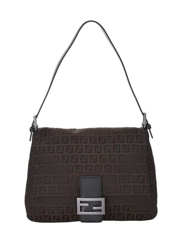 Fendi Zucchino Canvas Mama Shoulder Bag - Brown